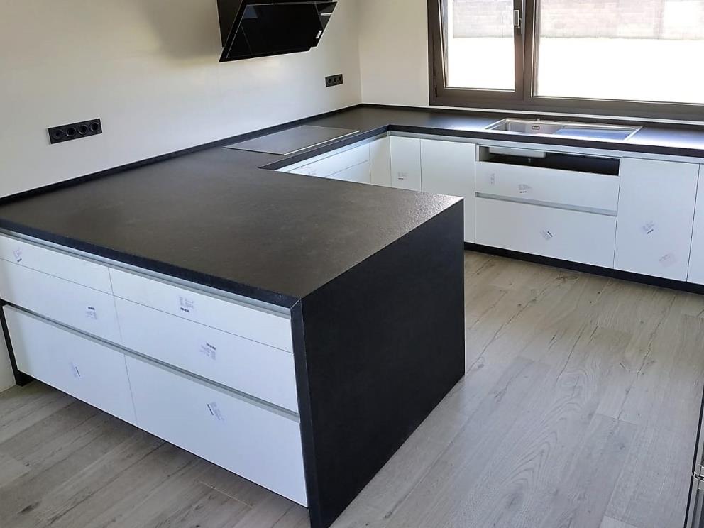 Umeki Chip triángulo encimera granito negro zimbawe Timor Oriental ...